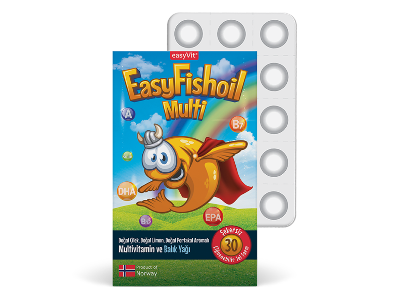 Easy Fish Oil Multi + Omega 3 Çiğnenebilir Tablet 30 Adet | Bonaliva