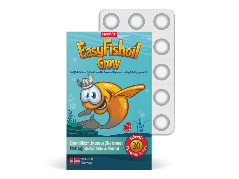 Easy Fish Oil Grow 30 Adet Çiğnenebilir Jel Form | Bonaliva