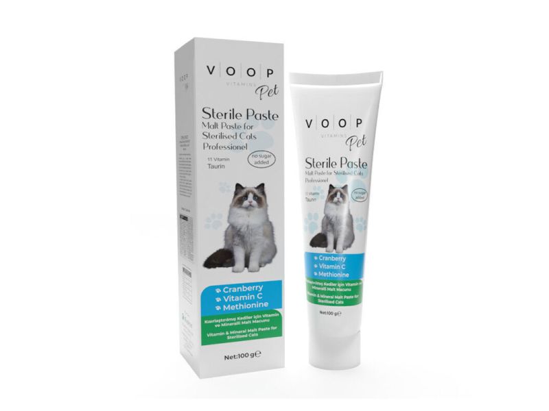 VOOP Pet Kısırlaştırılmış Kedilere Özel Multivitaminli Malt Macunu 100 ...